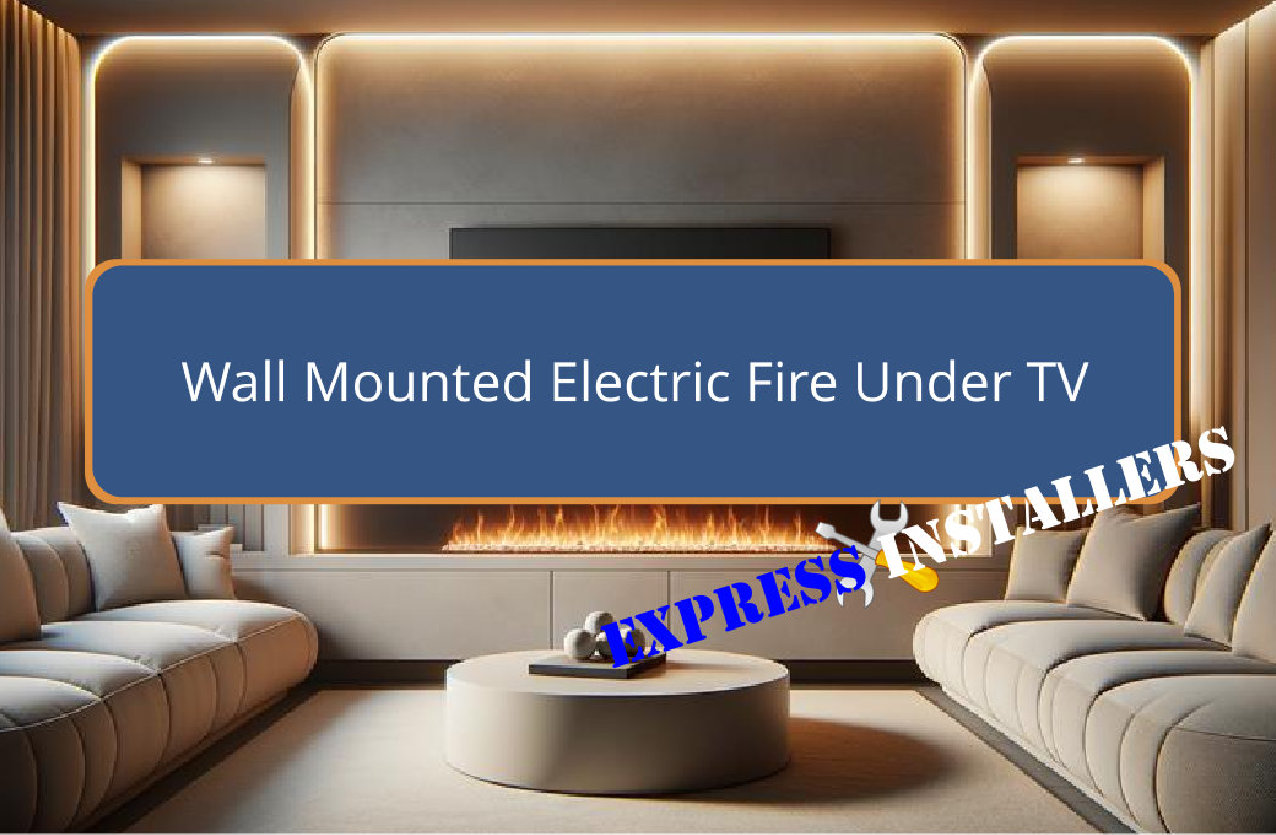 Wall Mounted Electric Fire Under TV - Express Installers